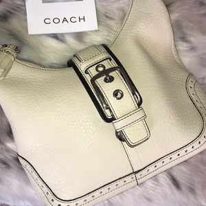 Coach | Bags | Coach Cream Leather Shoulder Bag | Poshmark